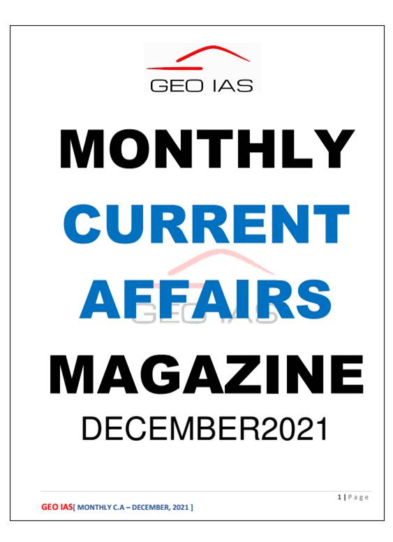 Current Affairs Magazine – GEO IAS